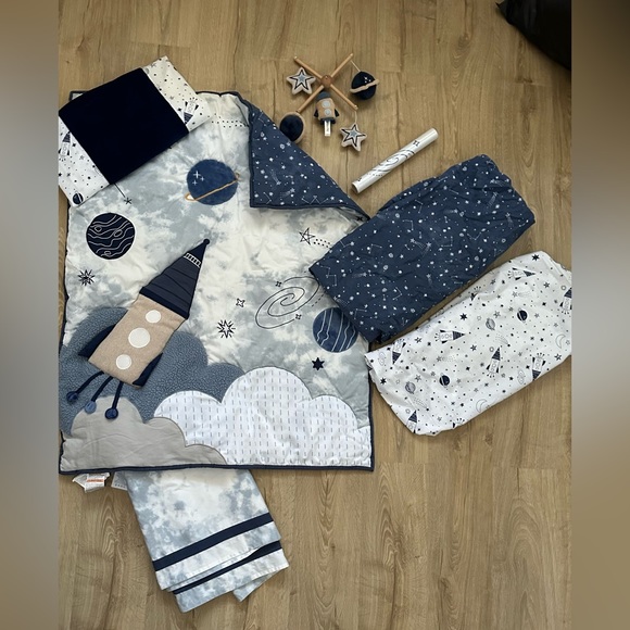 Other | Lamb Ivy Sky Rocket 5pc Blue Galaxy Space Nursery Baby Crib ...